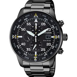 Chronograph Citizen, schwarz, Armbanduhren, Herren, Chronograph, Armbanduhr, Herrenuhr, Solar, Stoppfunktion, Edelstahlarmband