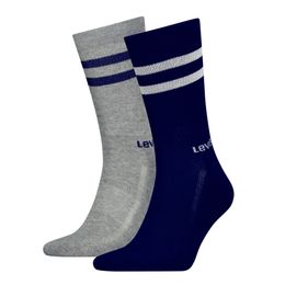 Levi's Socken LEVI'S "LEVIS REGULAR CUT SPORT STRIPE 2P", Herren, Gr. 39-42, blau (navy, grau), Baumwollmischung, normal, Socken Socken, mit auff&auml;lligen Streifen