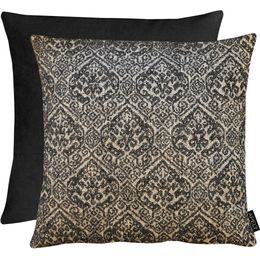 Kissenh&uuml;lle Apelt "Silva", grau (anthrazit), B:46cm L:46cm, Mischgewebe, Obermaterial: 60% Polyester, 20% Baumwolle, 20% Viskose, Kissenbez&uuml;ge, Kissenh&uuml;lle