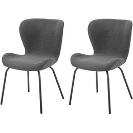 4-Fu&szlig;stuhl Hela "LAGOS", anthrazit, grau, grau, B:50cm H:83,5cm T:60cm, Metall, Polyester, Stoff, St&uuml;hle