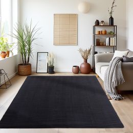 Teppich Ayyildiz Teppiche "SKY 5400", schwarz, B:140cm H:7mm L:200cm, Polyester, Teppiche, Teppich, L&auml;ufer, Besonders weich, Softfllor, waschbar