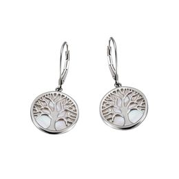 Paar Ohrhänger Firetti "Schmuck Geschenk Silber 925 Ohrschmuck Patentbrisur Baum", beige (silberfarben, perlmuttfarben), Ohrringe, Damen, Silber 925 (Sterlingsilber), mit Perlmutt