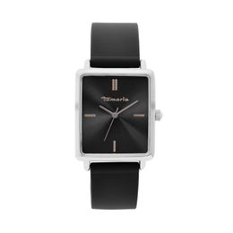 Tamaris Damen Quarzuhrschwarz, Armbanduhren, Armbanduhr, Damenuhr, Silikonarmband, analog