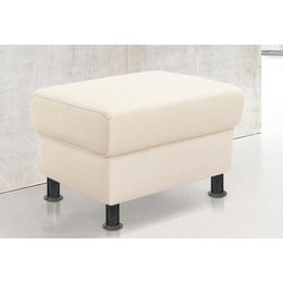 Hocker Trendmanufaktur "Rondo, Polsterhocker zur Serie, Breite 67 cm, F&uuml;&szlig;e schwarz", wei&szlig; (altwei&szlig;), B:67cm H:46cm T:53cm, Kunstleder SOFTLUX;Microfaser PRIMABELLE (100% Polyester);NaturLEDER (echtes Rindsleder);Struktur (54% Polyacryl, 46% Polyester), Hocker, Hocker, Fu&szlig;hocker wahlweise mit Federkern, in verschiedenen Bez&uuml;gen bestellbar