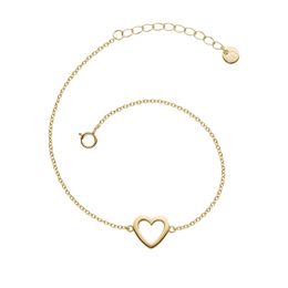 Glanzst&uuml;cke M&uuml;nchen Gliederarmband GLANZST&Uuml;CKE M&Uuml;NCHEN "G843", gelb (gelbgold), Armb&auml;nder, Damen, Silber 925 (Sterlingsilber), Gliederarmband, mit Herz