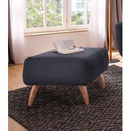 Hocker Home Affaire "Baggio", blau (dunkelblau), B:63cm H:45cm T:63cm, Hocker, Hocker, mit Holzf&uuml;&szlig;en