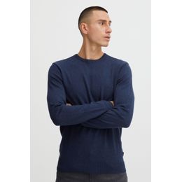 Strickpullover Blend "BHPullover", Damen, Gr. M, blau (marineblaus), Feinstrick, 100% Baumwolle, regular fit normal, Rundhals, eingesetzt, Pullover Strickpullover, Stilvoller Feinstrick-Pullover mit Rundhalsausschnitt