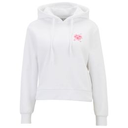 Kapuzenpullover MISS TEE "Miss Tee Self Love Club Hoody", Damen, Gr. S, weiß, 65% Baumwolle, 35% Polyester, mehrfarbig, normal, ohne Ausschnitt, Pullover Kapuzenpullover