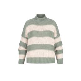Rundhalspullover CLOUD 5IVE "CLOUD 5IVE", Damen, Gr. XXL, gr&uuml;n, 100% Polyacryl, gestreift, normal, Rundhals, Pullover Rundhalspullover