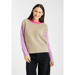 Frieda & Freddies New York Strickpullover FRIEDA & FREDDIES "Pullover", Damen, Gr. 38, hellbeige, 50% Wolle, 30% Polyamid, 20% Alpaka, unifarben, normal, Rundhals, Pullover Strickpullover
