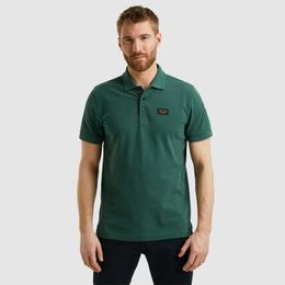 Poloshirt PME LEGEND, Herren, Gr. L, grün (trekking grün), Web, Obermaterial: 95% Baumwolle, 5% Elasthan, normal hüftbedeckend, Rundhals, Shirts, mit Logostickerei
