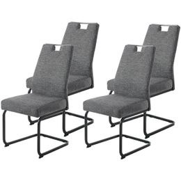 Freischwinger Hela "KERTIN", anthrazit, schwarz, B:48cm H:100cm T:64cm, Metall, Polyester, Stoff, Stühle, Freischwinger