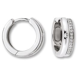 Paar Creolen ONE ELEMENT "Zirkonia Ohrringe Creolen aus 925 Silber", silber, Ohrringe, Damen, Damen,mit Zirkonia, Silber 925 (Sterlingsilber)