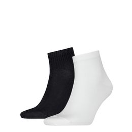 Socken Calvin Klein Jeans "CKJ MEN QUARTER 2P SHADOW RIB LOGO", Damen, schwarz-weiß (weiß, schwarz), Baumwollmischung, unifarben, normal, Socken Socken, mit elastischem Komfortbund