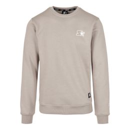 Rundhalspullover STARTER Black Label "Starter Black Label Herren Starter Small Logo Crew", Damen, Gr. S, grau, 65% Baumwolle, 35% Polyester, mehrfarbig, loose fit, Rundhals, Pullover Rundhalspullover