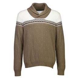 Strickpullover LINDBERGH "LINDBERGH Strickpullover", Jungen, Gr. L, braun, Obermaterial: 50% Polyacryl, 50% Baumwolle, hoch geschlossener Ausschnitt, Pullover Strickpullover