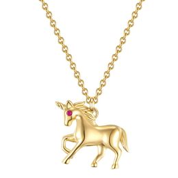 Glanzst&uuml;cke M&uuml;nchen Kette mit Anh&auml;nger GLANZST&Uuml;CKE M&Uuml;NCHEN "LLL31", gelbgold, Halsketten, Jungen, 35,0cm Basiskette + 7,5cm Verl&auml;ngerung,mit Zirkonia, Silber 925 (Sterlingsilber), Kette mit Anh&auml;nger Sterling Silber gelbgold Zirkonia lila
