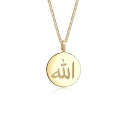Kette mit Anh&auml;nger Elli "Schriftzeichen Allahu Akbar 925 Sterling Silber", gold, Halsketten, Damen, 45, ohne Stein, Silber 925 (Sterlingsilber), L: 45