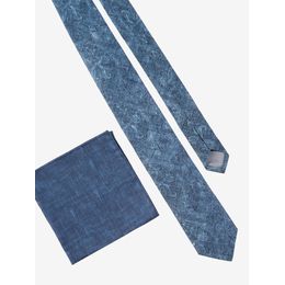 Krawatte Cinque, Herren, blau (marineblau paisley), Canvas, Baumwollmischung, Paisley, Krawatten, mit eleganter Paisley-Optik