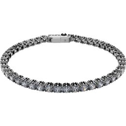 Armkette Swarovski "Schmuck Geschenk Matrix Armband" Gr. L, grau (dunkelgrau, hellgrau, hellgrau), Armbänder, Damen, L, Metall, Armkette, mit Swarovski Kristall
