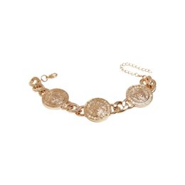 Armband Urban Classics "Urban Classics Unisex Big Plate Bracelet" Gr. L, gold, Armb&auml;nder, Damen, L/XL, Zink, Armband