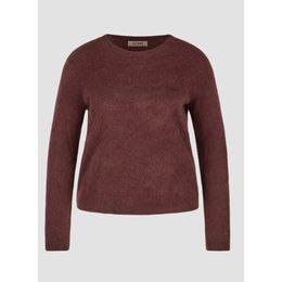 Strickpullover Lecomte "Pullover", Damen, Gr. 46, rot, 100%Wolle, unifarben, gerader Abschluss, Pullover Strickpullover