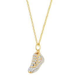 Glanzst&uuml;cke M&uuml;nchen Kette mit Anh&auml;nger GLANZST&Uuml;CKE M&Uuml;NCHEN "GSM2155", gelbgold, Halsketten, Damen, 45,0cm Basiskette + 5,0cm Verl&auml;ngerung,mit Zirkonia, Silber 925 (Sterlingsilber), mit Zirkonia