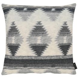 Kissenh&uuml;lle Apelt "Sierra", grau (grau, natur, taupe), B:49cm L:49cm, Polyester, Obermaterial: 65% Wolle, 35% Polyester, Kissenbez&uuml;ge, Kissenh&uuml;lle