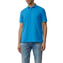 Poloshirt s.Oliver, Herren, Gr. 3XL, blau (petrol), Piqué, Obermaterial: 95% Baumwolle, 5% Elasthan, unifarben, regular fit taillenbedeckt, gerader Abschluss kontrastfarben, Shirts, mit Kontrast-Details