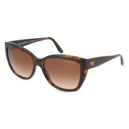Emporio Armani 0EA4198 | Damen-Sonnenbrille | Fassung: Vollrand, Cat Eye, Acetat, Havanna Gl&auml;nzend | Glasfarbe: Braun Verlaufend