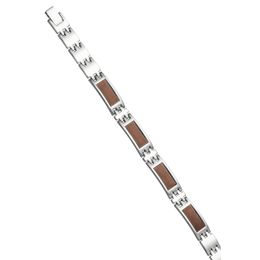 Armband Jobo "Herrenarmband", edelstahlfarben, Armb&auml;nder, Damen, 21cm, Carbon Edelstahl, Carbon, Edelstahl, Armband, Edelstahl mit Carbon braun 21 cm