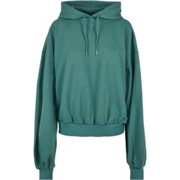 Rundhalspullover Urban Classics "Urban Classics Damen Ladies Organic Oversized Terry Hoody", Damen, Gr. XS/S, paleleaf, 100% Baumwolle, unifarben, oversize, ohne Ausschnitt, Pullover Rundhalspullover