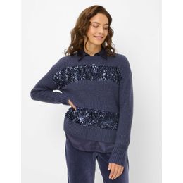 Brax Damen Strickpullover "Style LISA"dunkelblau, Gr. 38, Strick, 37% Wolle, 26% Polyamid, 20% Polyacryl, 17% Alpaka, Pullover