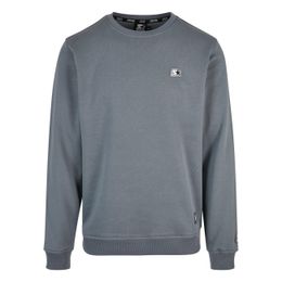 Rundhalspullover STARTER Black Label "Starter Black Label Herren Starter Essential Crewneck", Damen, Gr. M, heavymetal, 65% Baumwolle, 35% Polyester, unifarben, loose fit, Rundhals, Pullover Rundhalspullover