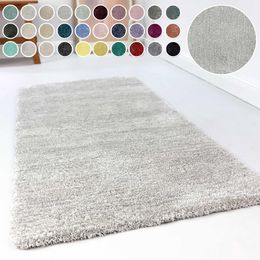 Hochflor-Teppich Esprit "Relaxx ESP-4150" Gr. 1, grau (hellgrau, creme, meliert), B:70cm H:25mm L:140cm, Kunstfaser, Teppiche, Wohnzimmer, sehr gro&szlig;e Farbauswahl, weicher dichter Hochflor