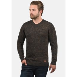 Strickpullover Blend "BHDansel", Jungen, Gr. XL, orange (burned orange), Feinstrick, 50% Baumwolle, 50% Polyacryl, meliert, regular fit, V-Ausschnitt, eingesetzt, Pullover Strickpullover, Feinstrickpullover mit V-Ausschnitt