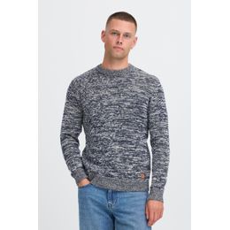 Strickpullover Blend "BHDanno", Damen, Gr. S, blau (marineblaus), Grobstrick, 70% Baumwolle (Recycled), 30% Polyester (Recycled), meliert, normal normal, Rundhals, Pullover Strickpullover, Klassischer Grobstrickpullover