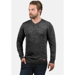 Strickpullover Blend "BHDansel", Herren, Gr. 3XL, schwarz, Feinstrick, 50% Baumwolle, 50% Polyacryl, meliert, regular fit, V-Ausschnitt, eingesetzt, Pullover Strickpullover, Feinstrickpullover mit V-Ausschnitt