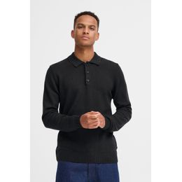 Strickpullover Blend "BHDENO", Jungen, Gr. XL, schwarz, Grobstrick, 50% Baumwolle, 50% Polyacryl, unifarben, Basic, normal normal, ohne Ausschnitt, Pullover Strickpullover, Stilvoller Strickpullover mit Polo-Kragen