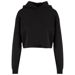Kapuzenpullover Urban Classics "Urban Classics Damen Ladies Oversized Cropped Light Terry Hoodie", Damen, Gr. M, schwarz, 35% Baumwolle, 35% Baumwolle (Bio), 30% Polyester, unifarben, normal, ohne Ausschnitt, Pullover Kapuzenpullover