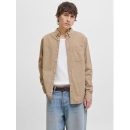 Jack & Jones JACK & JONES Herren Langarmhemd "JJECLASSIC CORD SHIRT L/S SN"crockery, Gr. L, unifarben, Web, Obermaterial: 100% Baumwolle, Hemden