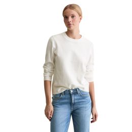 Marc O'Polo Strickpullover MARC O'POLO DENIM "aus Soft Cotton Stretch", Damen, Gr. XXL, silky wei&szlig;, Obermaterial: 58% Baumwolle, 25% Polyamid, 17% Polyester, unifarben, Rundhals, Pullover Strickpullover