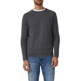 s.Oliver Damen Rundhalspulloverdunkelgrau, Gr. XL, unifarben, Strick, Obermaterial: 100% Baumwolle, Pullover, mit Raglan&auml;rmeln