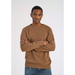 Strickpullover Junk De Luxe "Junk De Luxe Strickpullover", Damen, Gr. L, camel mel, Obermaterial: 80% Wolle, 20% Polyamid, Rundhals, Pullover Strickpullover