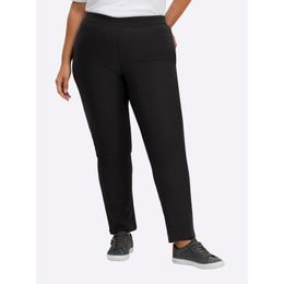 sheego Gro&szlig;e Gr&ouml;&szlig;en Hose innen angeraut, schwarz, Gr&ouml;&szlig;e 22 - Damen
