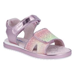 Richter M&auml;dchen Sandale "Romea WMS: mittel", Gr. 27candy, lime, candy, Lederimitat, Textil, Glitzer, metallic, Schuhe, Glitzersandale mit Glitter und