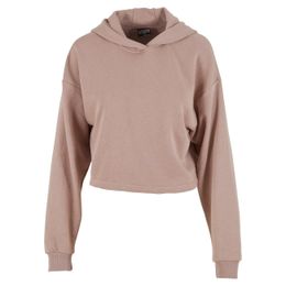 Kapuzenpullover Urban Classics "Urban Classics Damen Ladies Oversized Cropped Light Terry Hoodie", Damen, Gr. L, duskrose, 35% Baumwolle, 35% Baumwolle (Bio), 30% Polyester, unifarben, normal, ohne Ausschnitt, Pullover Kapuzenpullover