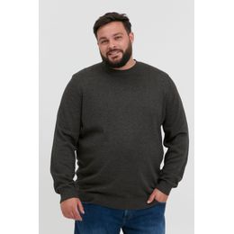 Strickpullover Blend "BHLars Big & Tall", Damen, Gr. 5XL, charcoal mix, Feinstrick, 50% Baumwolle, 50% Polyacryl, unifarben, regular fit normal, Rundhals, eingesetzt, Pullover Strickpullover, Strickpullover mit Rundhalsausschnitt