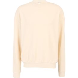 Rundhalspullover Urban Classics "Urban Classics Light Terry Crew", Damen, Gr. M, sandweiß, 75% Baumwolle, 25% Polyester, unifarben, normal, Rundhals, Pullover Rundhalspullover