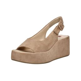 H&ouml;gl Keilsandalette H&Ouml;GL "H&ouml;gl Sandalen Veloursleder", Damen, Gr. 42, grau (taupe), Veloursleder, Schuhe